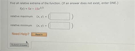 Solved Find All Relative Extrema Of The Function If An
