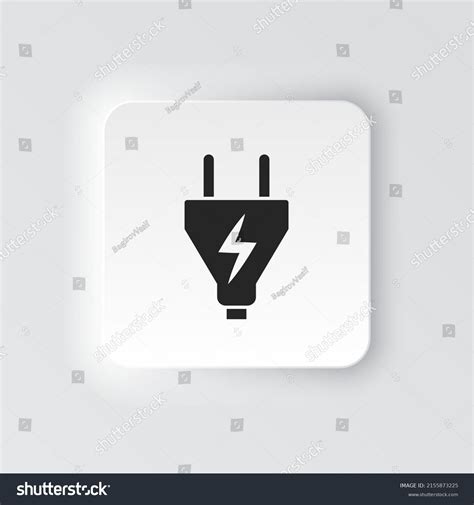 Rectangle Button Icon Electrical Plug Button Stock Vector Royalty Free 2155873225 Shutterstock