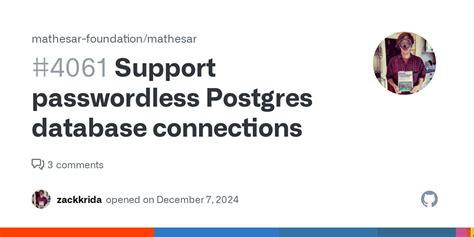 Support Passwordless Postgres Database Connections · Issue 4061
