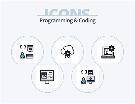 Programming And Coding Line Filled Icon Pack 5 Icon Design Develop Js Develop 18293651