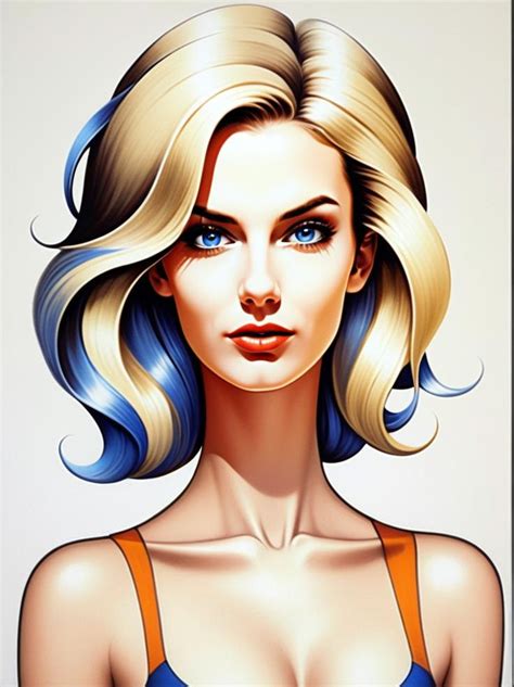 Stylized Portrait Of A Confident Woman With Blonde Hair