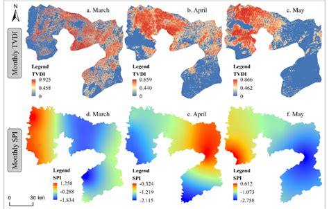 Spatiotemporal Variability In The Tvdi And Spi At A Monthly Scale