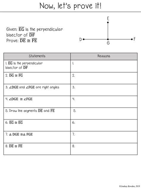 Perpendicular Bisector Notes And Worksheets Lindsay Bowden