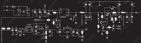 Schematic Diagram Of Electronic Device Vector Drawing Electrical Circuit With Resistor