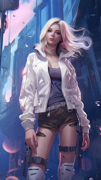 Premium Ai Image Cool Girl Charachter With Futuristic Clothes