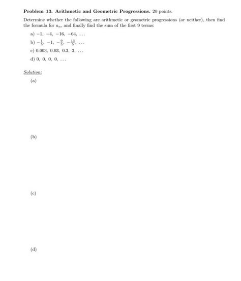 solved problem 13 arithmetic and geometric progressions 20