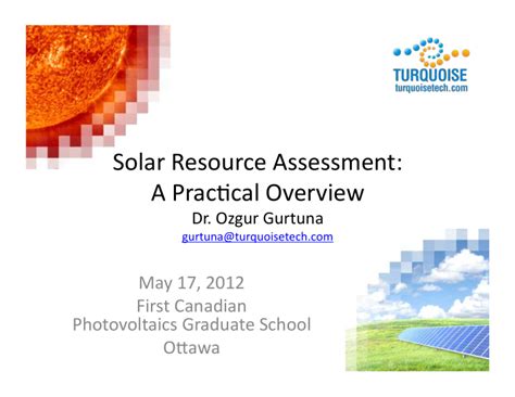 Ppt Solar Resource Assessment A Pracccal Overview Dr Ozgur Powerpoint Presentation 595933