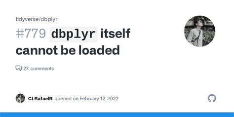 `dbplyr` Itself Cannot Be Loaded · Issue 779 · Tidyversedbplyr · Github