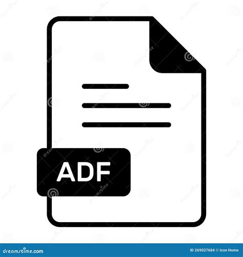 An Amazing Vector Icon Of Adf File Editable Design Stock Vector Illustration Of Paper