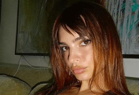 Emily Ratajkowski Shows Off Her Newly Dyed Red Hair While Wearing A