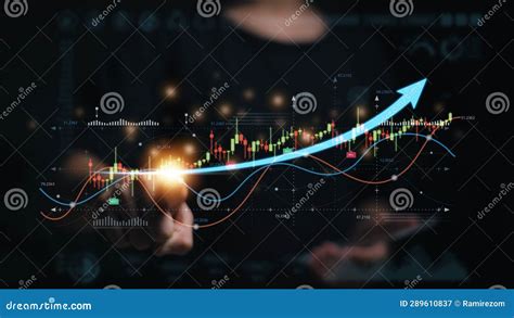 Technical Price Graph And Indicator Red And Green Candlestick Chart On Blue Theme Screen