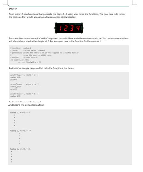 Solved Next Write 10 New Functions That Generate The Digits