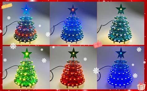 Diy Christmas Tree Kit With Rgb Led Light And Music For Christmas