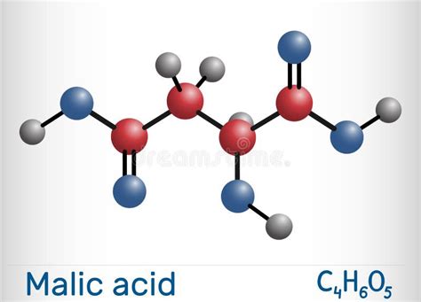 Ácido Málico Molécula C4h6o5 ácido Dicarboxílico Fórmula Química