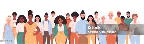 나이 인종 외모가 다른 사람들 다문화 사회 현대 사회에서 사람들의 사회적 다양성 손으로 그린 벡터 일러스트 레이 션 과체중에 대한 스톡 벡터 아트 및 기타 이미지 Istock
