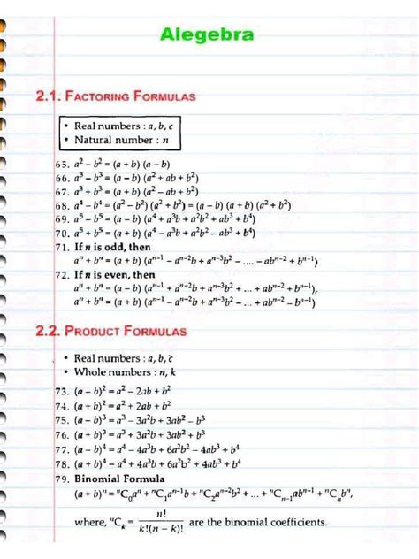 7 Basic Algebric Formulas Pdf Notes Pdf