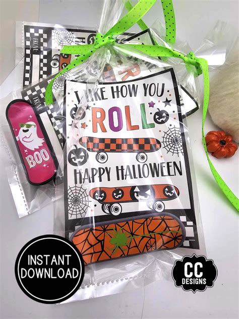 Halloween Skateboard Printable Party Favor Tags Trick Or Treat