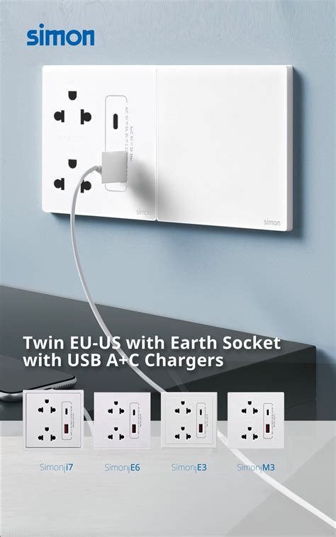 Simon Socket With USB A C Chargers