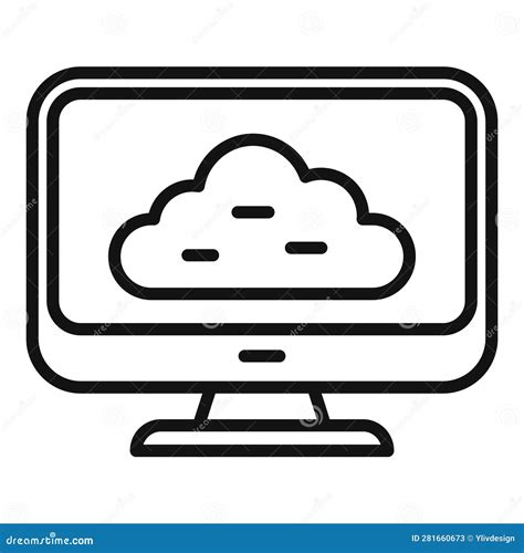 Computer Backup Icon Outline Vector Data Cloud Stock Vector Computer Backup Icon Outline Vector Data Cloud Stock Vector