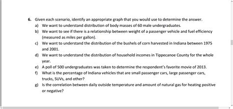 Given Each Scenario Identify An Appropriate Graph Chegg Com