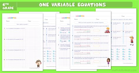 Solving One Step Variable Equations Worksheet Tessshebaylo