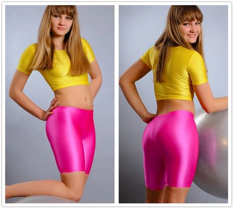 New Quality Shiny Lycra Yoga Shorts Rhythmic Shorts Spandex Dance