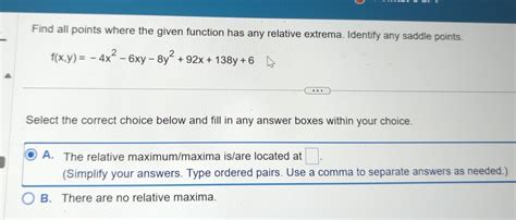 solved find all points where the given function has any