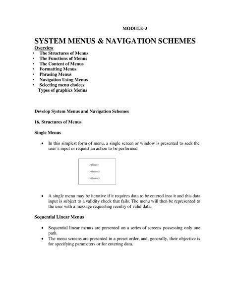 Uid Module 3 And Module 4 Notes Module 3 System Menus And Navigation