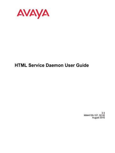 Fillable Online HTML Service Daemon User Guide Fax Email Print PdfFiller