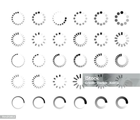 큰 설정 로딩 아이콘입니다 로드 로드 업로드 다운로드 라운드 프로세스에 대 한 진행률 표시 줄 웹사이트 로딩 아이콘입니다 벡터 일러스트입니다 교환에 대한 스톡 벡터 아트 및