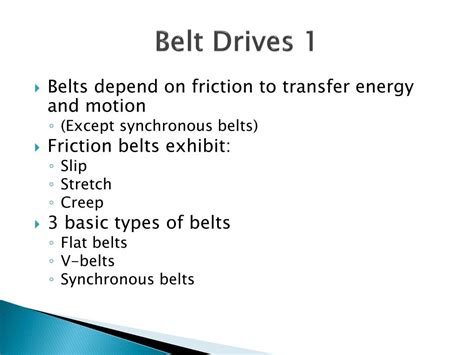 PPT Belt Drives 1 PowerPoint Presentation Free Download ID 6865458