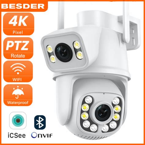Besder Mp Mp K Cctv Camera Connect To Cellphone Dual Lens Ptz