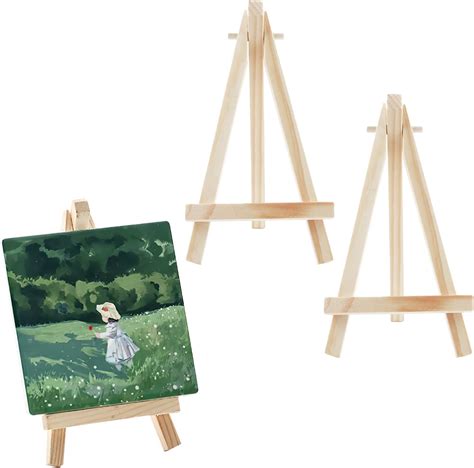 Small Wooden Tabletop Easel 2pcs Mini Tabletop Art Display Easels