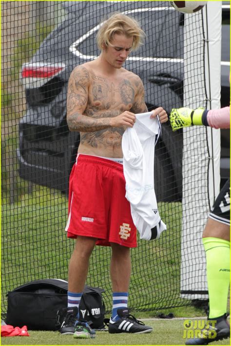 Justin Bieber Goes Shirtless During Weekend Soccer Game Photo Justin Bieber