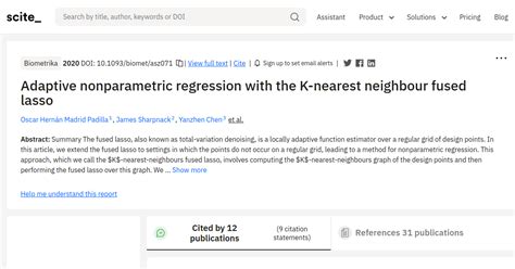 [citation report] adaptive nonparametric regression with the k nearest neighbour fused lasso