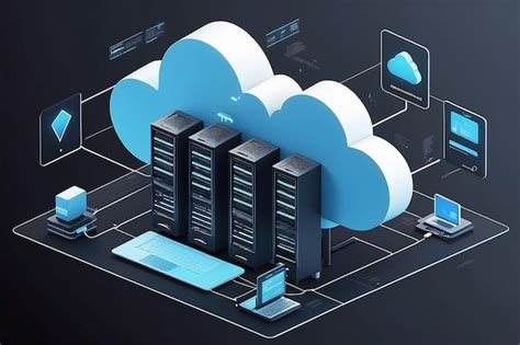 Premium Photo Isometric Cloud Server Connection