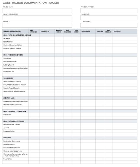 Project Document Tracker Excel Template Excelonist
