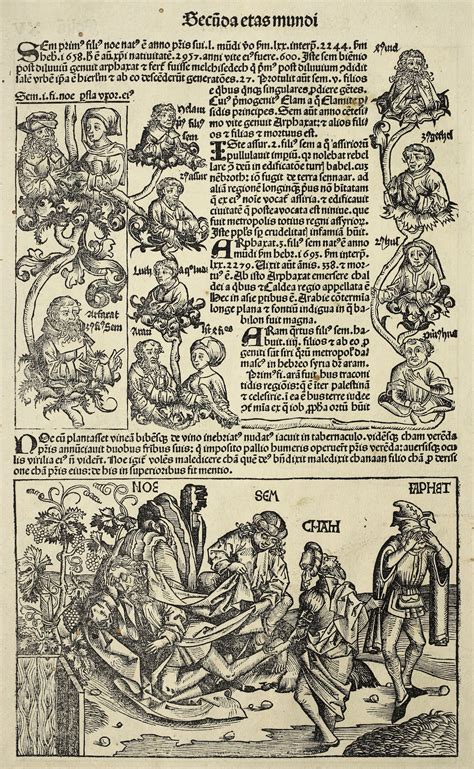 [the Drunkeness Of Noah] By Schedel Hartmann 1493 Tooley Adams And Co