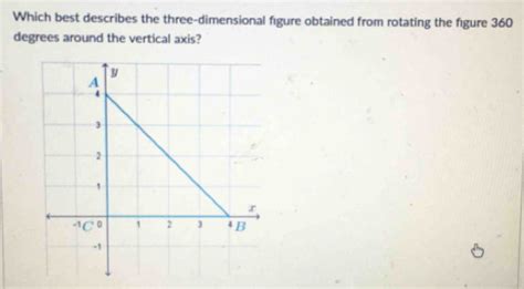 Solved Which Best Describes The Three Dimensional Figure Obtained From Rotating The Figure 360