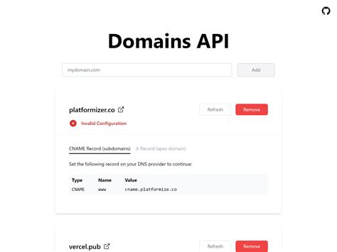Domains Api Vercel