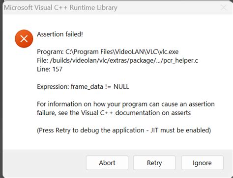 how can i fix this error message r vlc