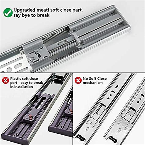 Lontan 22 Inch Soft Close Drawer Slides 6 Pairs