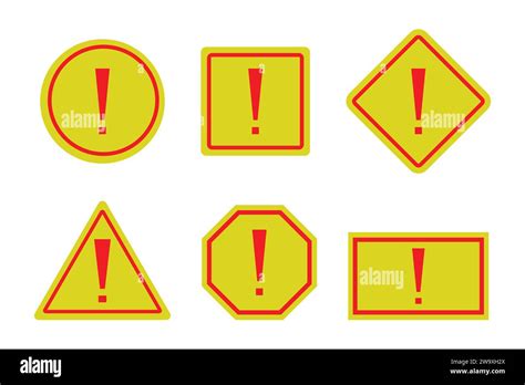 Caution Symbols Danger Warning Sign With Exclamation Mark Stock Vector