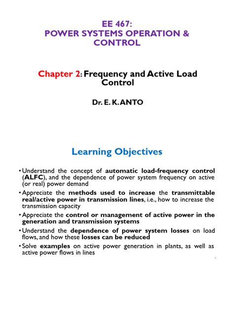 24 Reg Ee 467 Chapter 2 Frequency And Active Load Control Pdf Electric Motor Electric