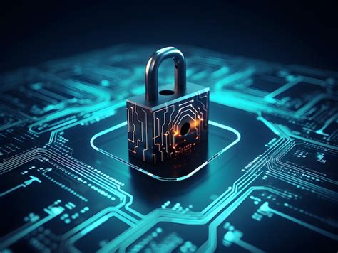 Premium Ai Image Lock With Circuit Pattern Concept Of Data Security