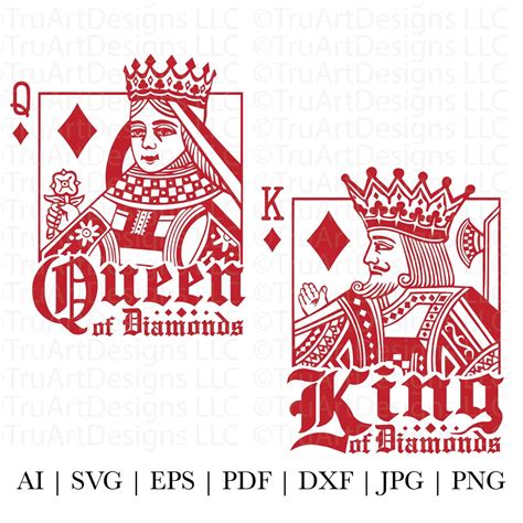King And Queen Of Diamonds Svg Bundle Couples Matching Shirts Svg
