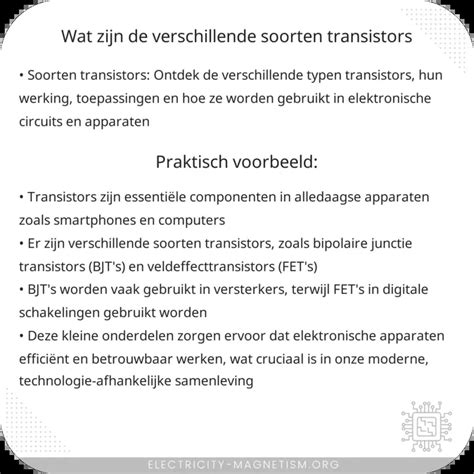 Wat Zijn De Verschillende Soorten Transistors