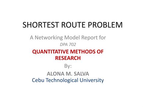 Shortest Route And Mst Pptx