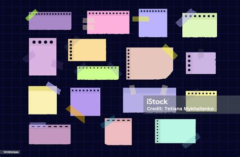 종이 메모 가장자리가 찢어진 스티커 공책에서 찢어진 끈적 끈적한 종이 조각 알림 할 일 목록 알림 항목 메시지에 대한 빈 페이지입니다 비즈니스 사무실 시트 벡터 집합입니다