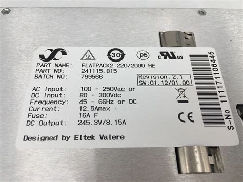 Eltek Valere Flatpack2 220 2000 He 245 3v 8 15a Power Supply